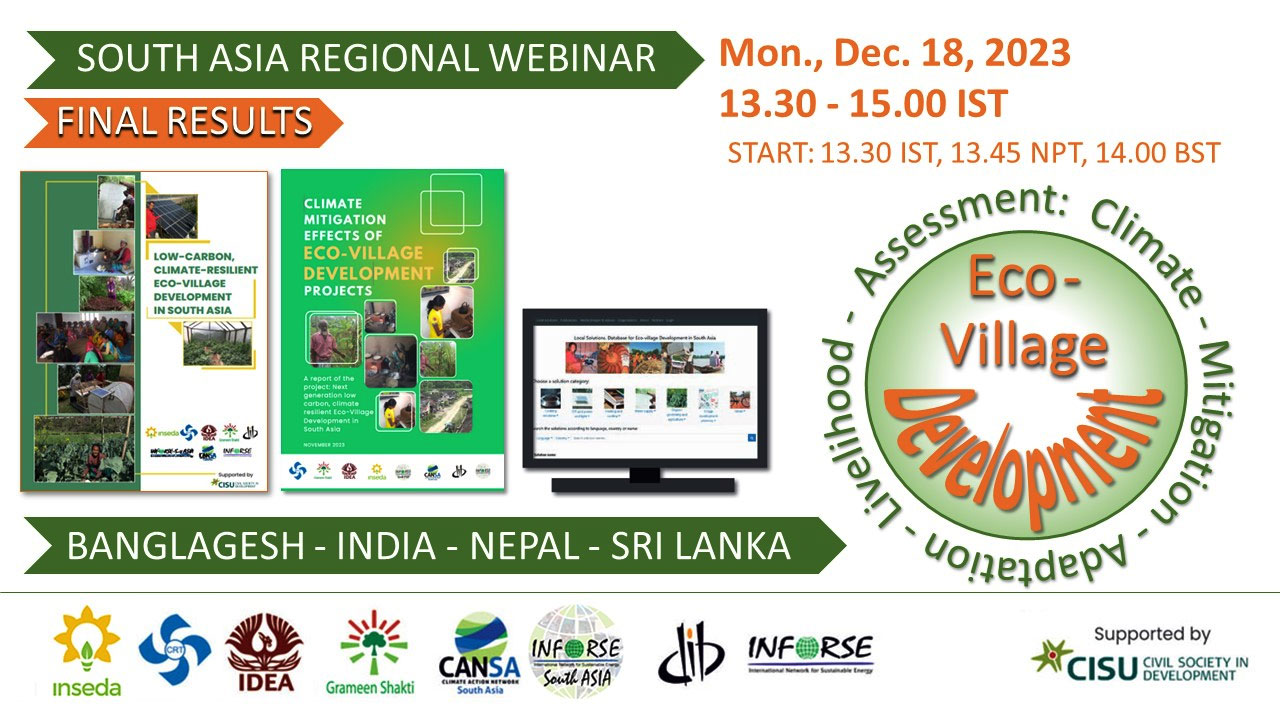 FINAL WEBINAR: Eco-Village Development in South Asia – OUR RESULTS ...